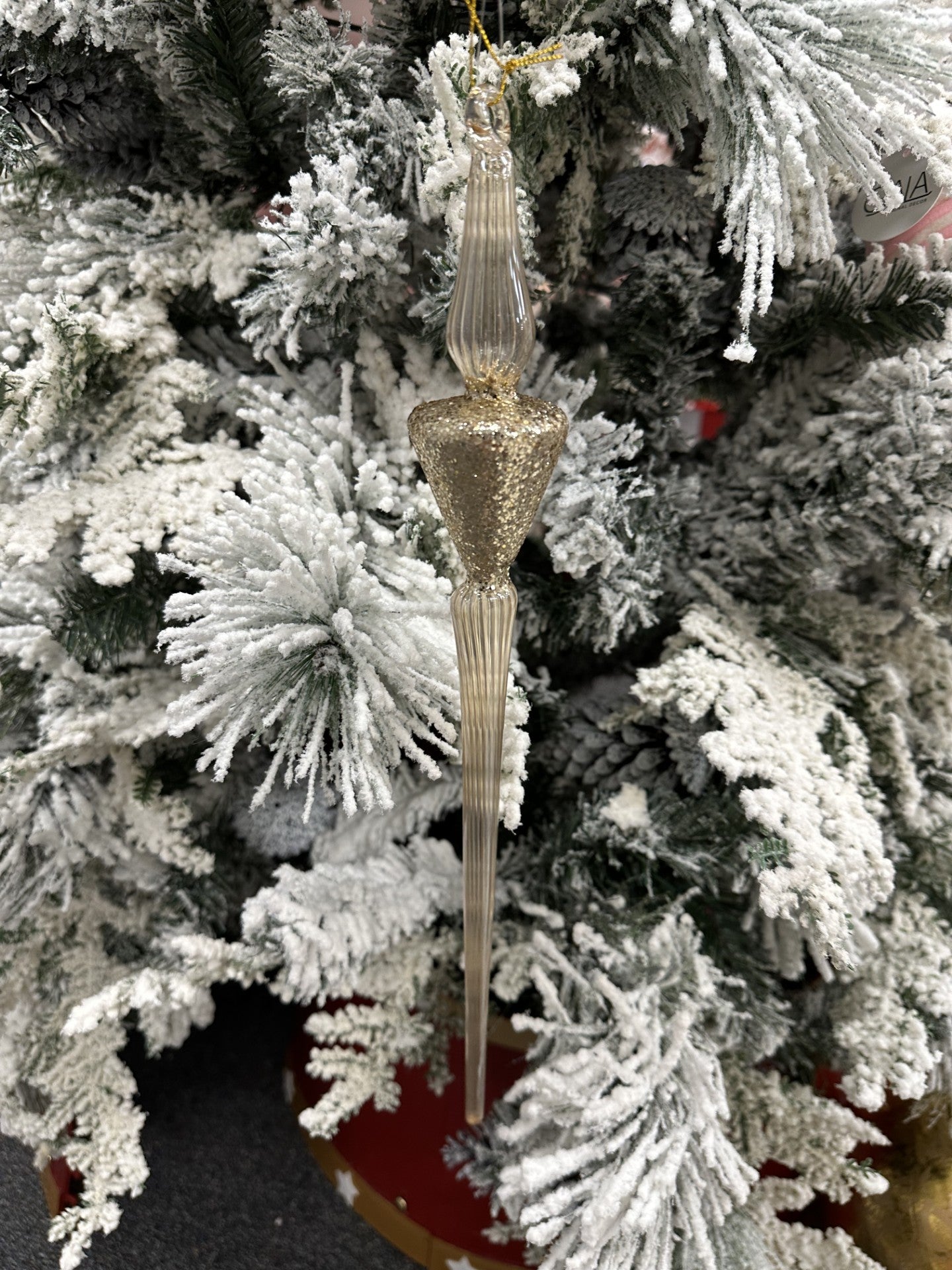 40CM ELEGANT GLITTER GLASS FINIAL - CTCXX12744 – Two Turtle Doves Australia