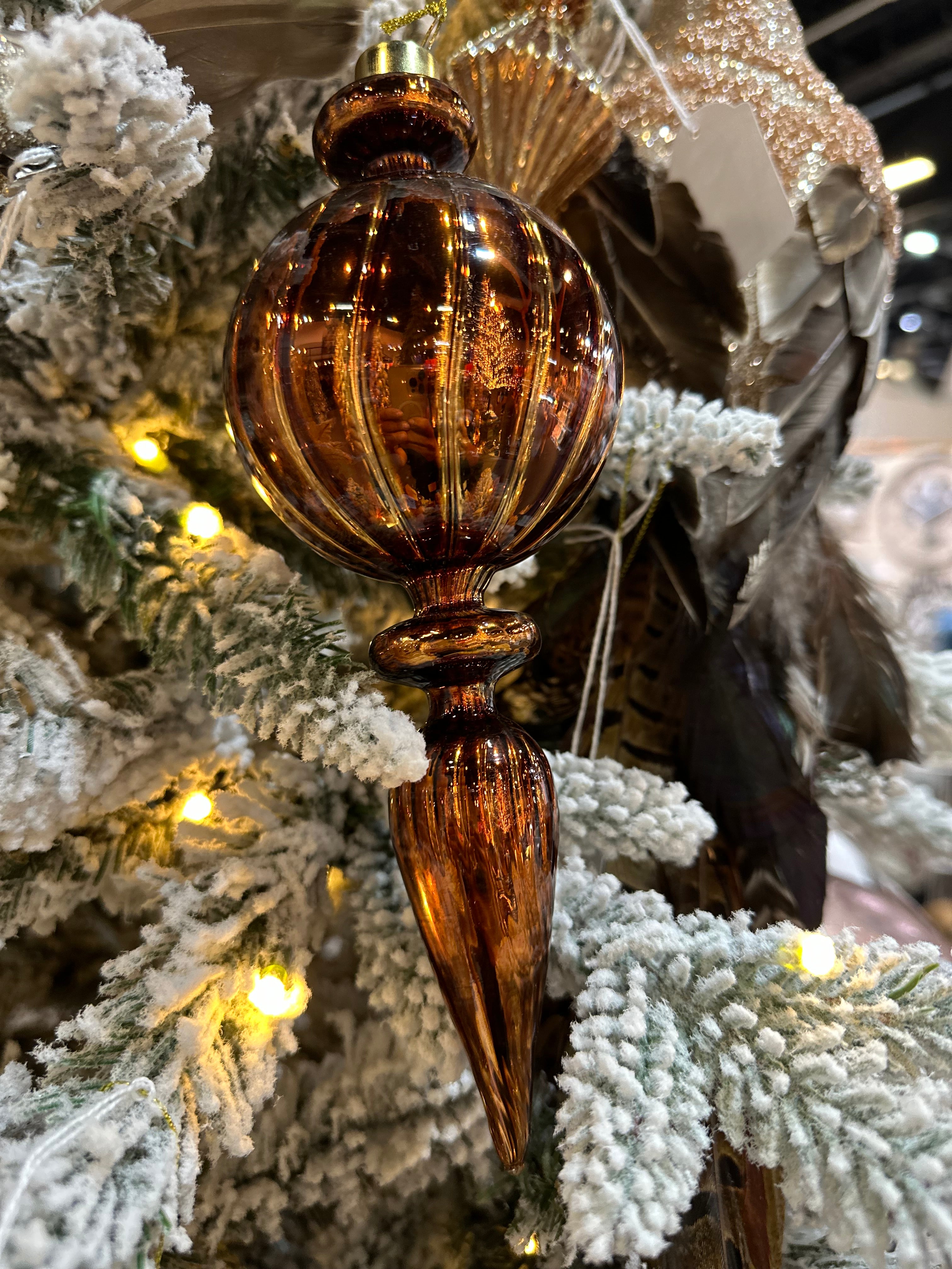 HIGH SHINE GLASS COPPER FINIAL 8X31CM - HIDCD180 – Two Turtle Doves ...