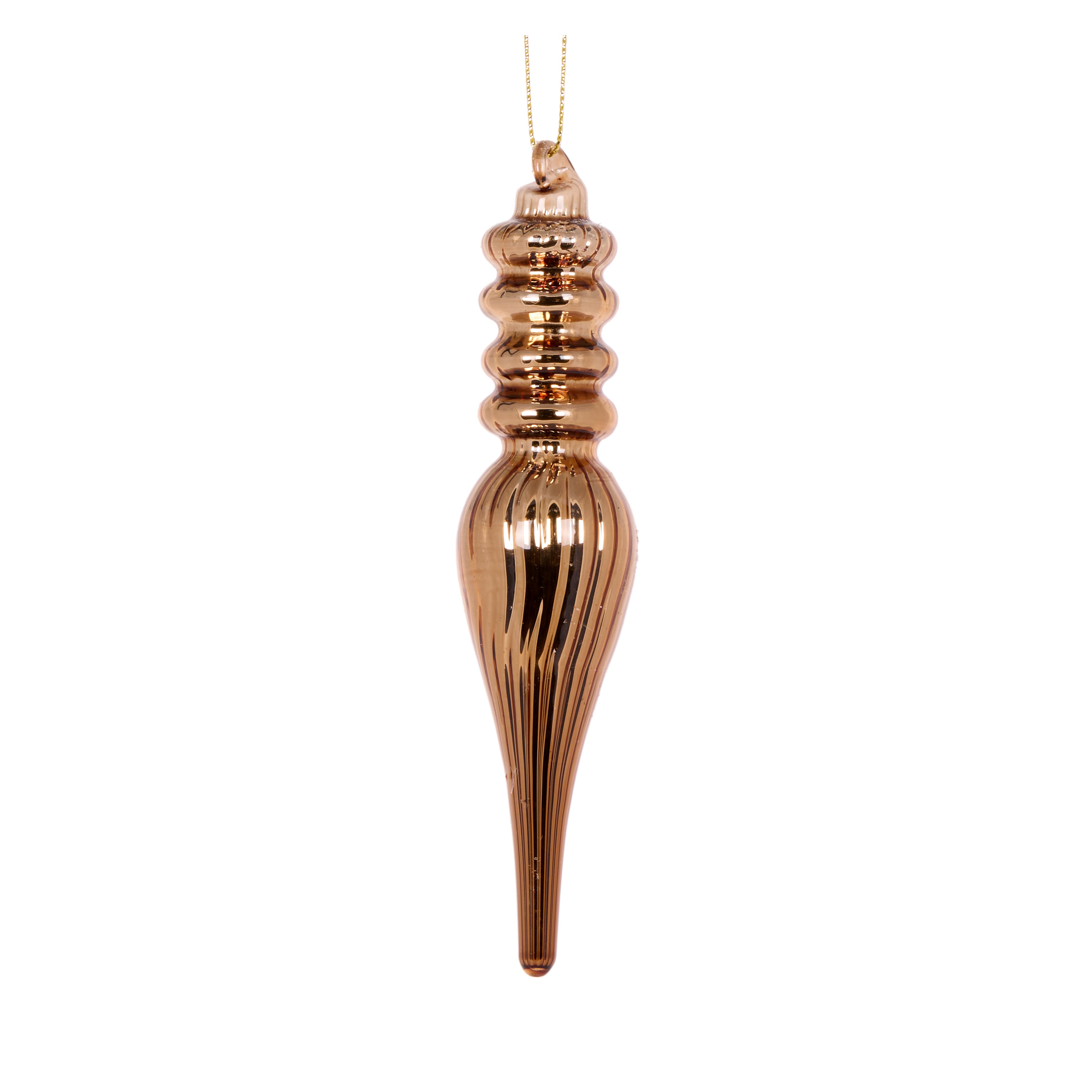 HIGH SHINE GLASS BROWN/BRONZE RIBBED LONG FINIAL - 15X3CM - HIDCI007 ...