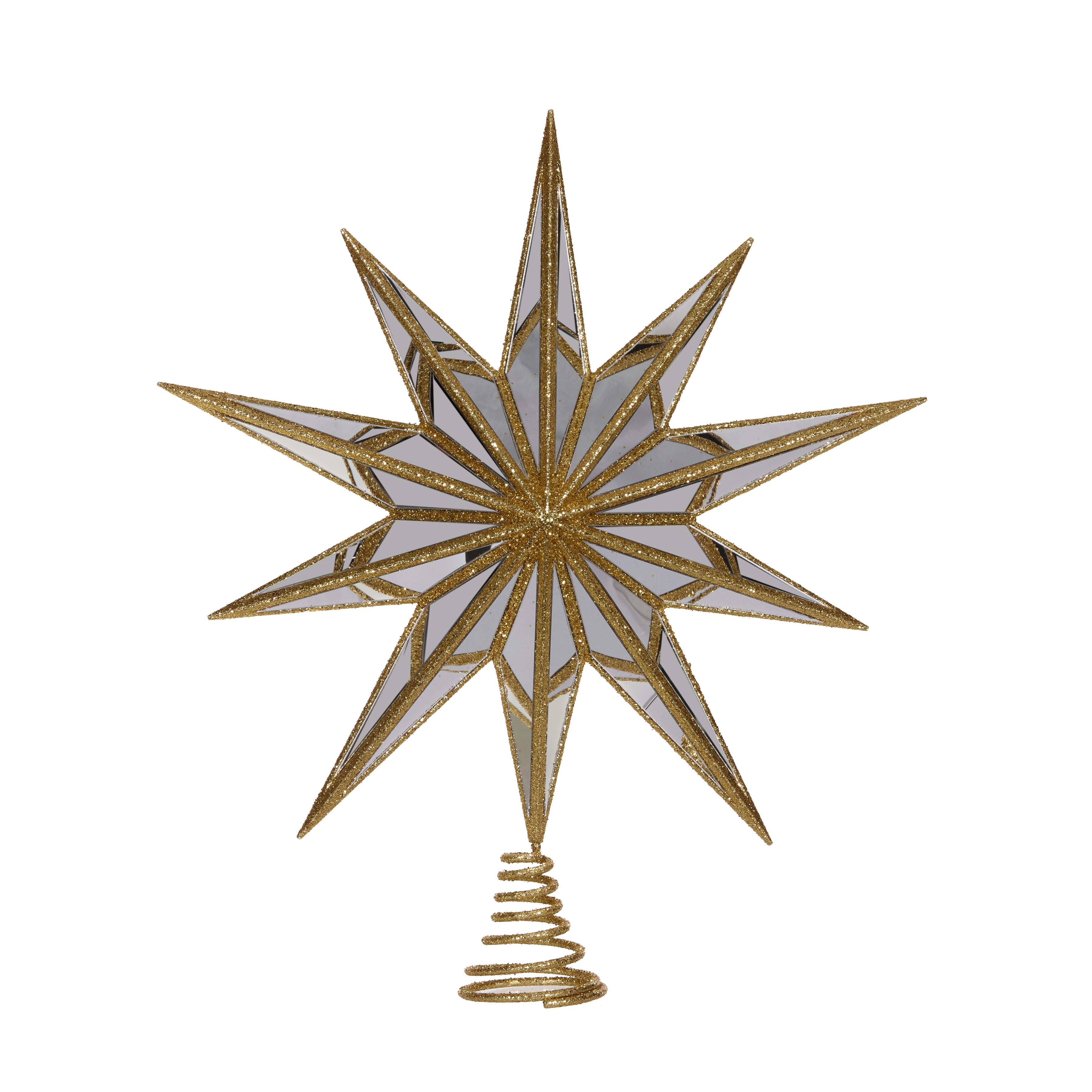XL 10 POINT MIRRORED TREE TOPPER STAR GOLD 37x9x43CM - HIDXM095 – Two ...