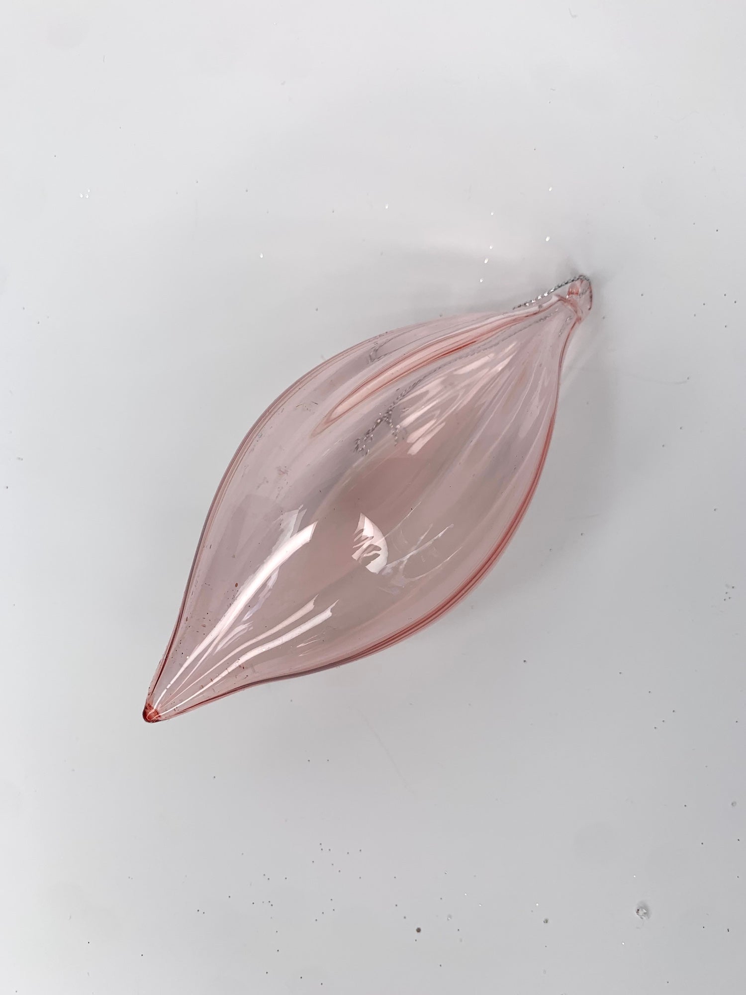 PINK SHEER GLASS DROP HANGING - GQAM033 – Two Turtle Doves Australia
